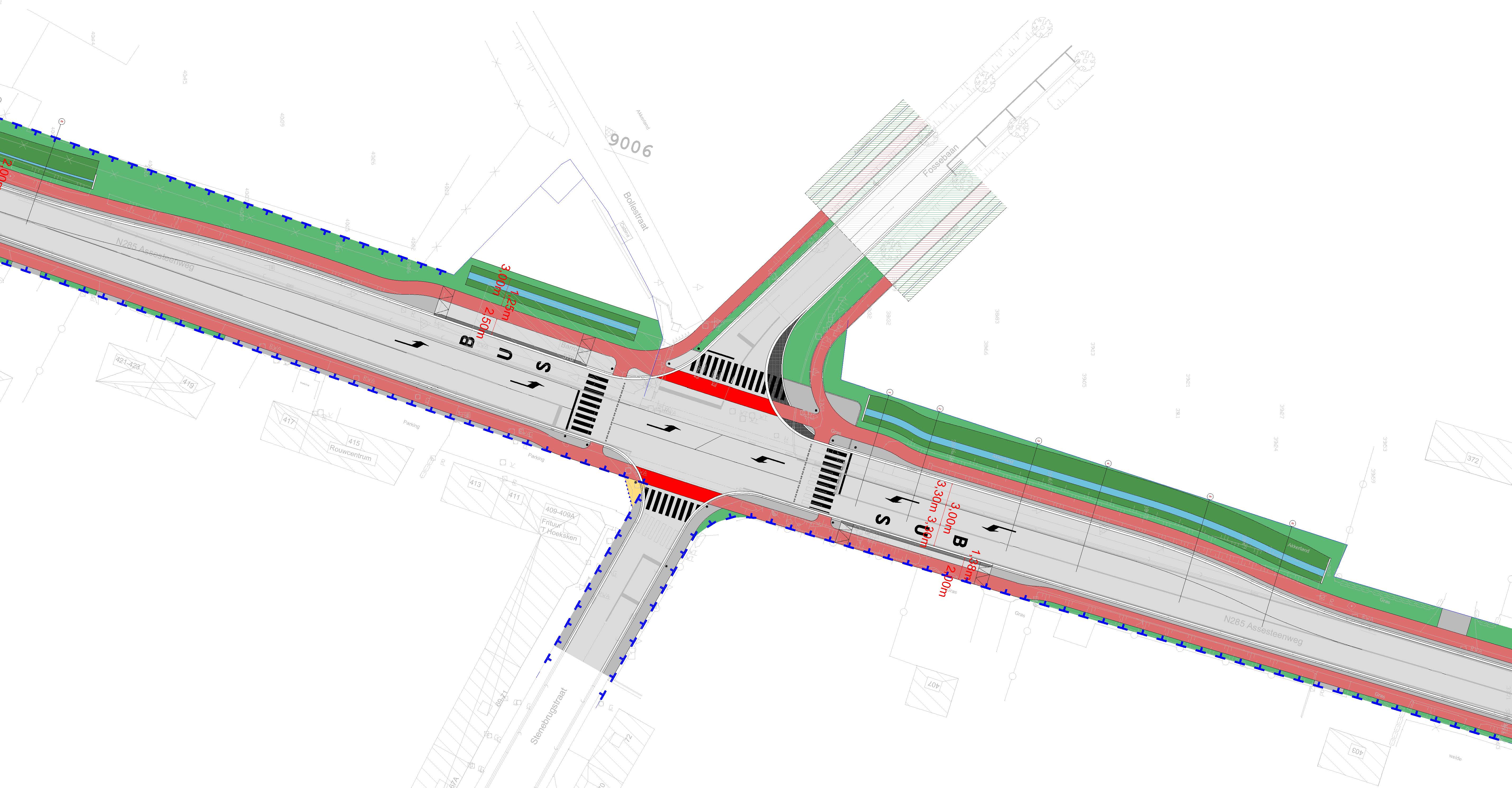 Herinrichting kruispunt van Assesteenweg met Fossebaan / Stenebrugstraat | Wegen en verkeer